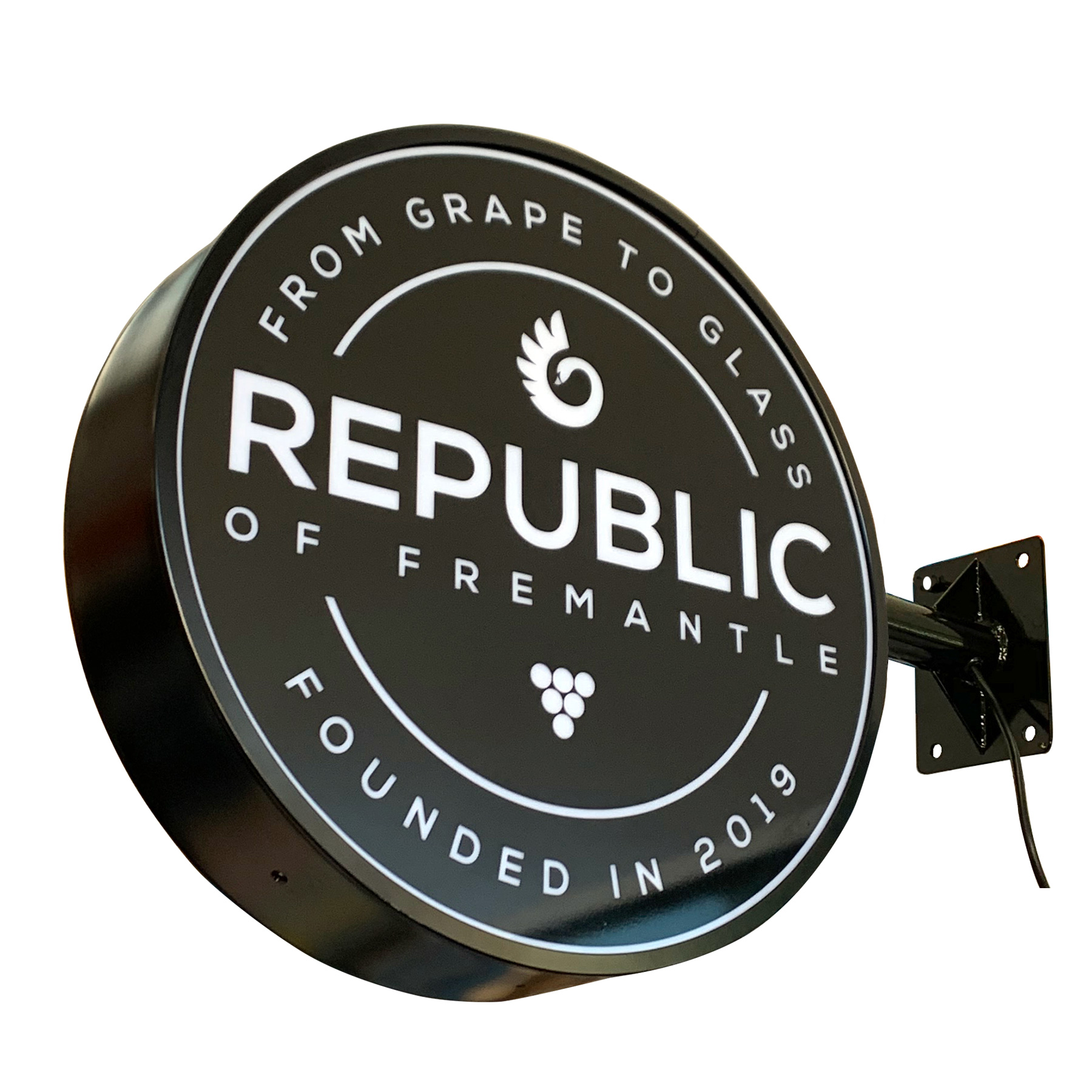 Round LED Lightbox with Flat-Face One-arm | Double-sided